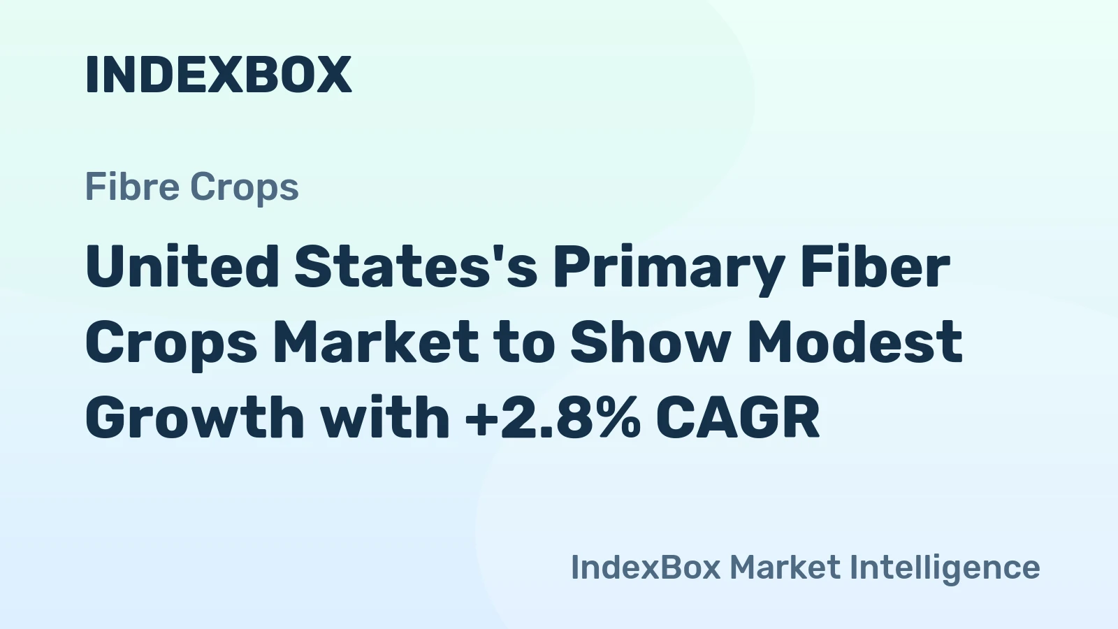 United States's Primary Fiber Crops Market to Show Modest Growth with +2.8% CAGR