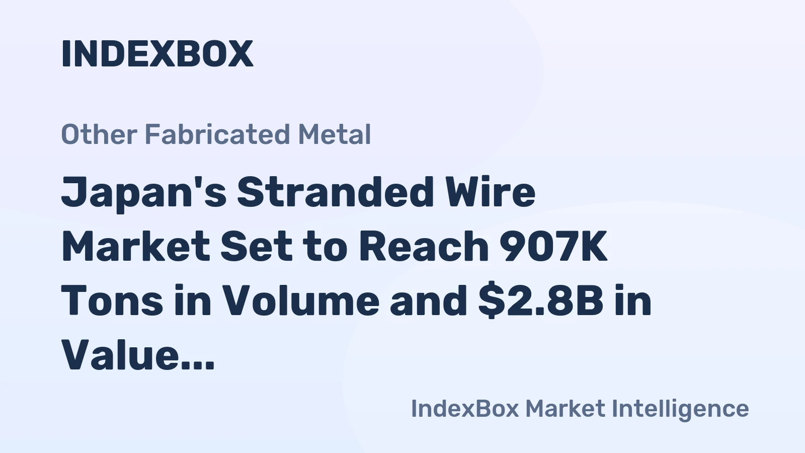 Japan's Stranded Wire Market Set to Reach 907K Tons in Volume and $2.8B in Value by 2035
