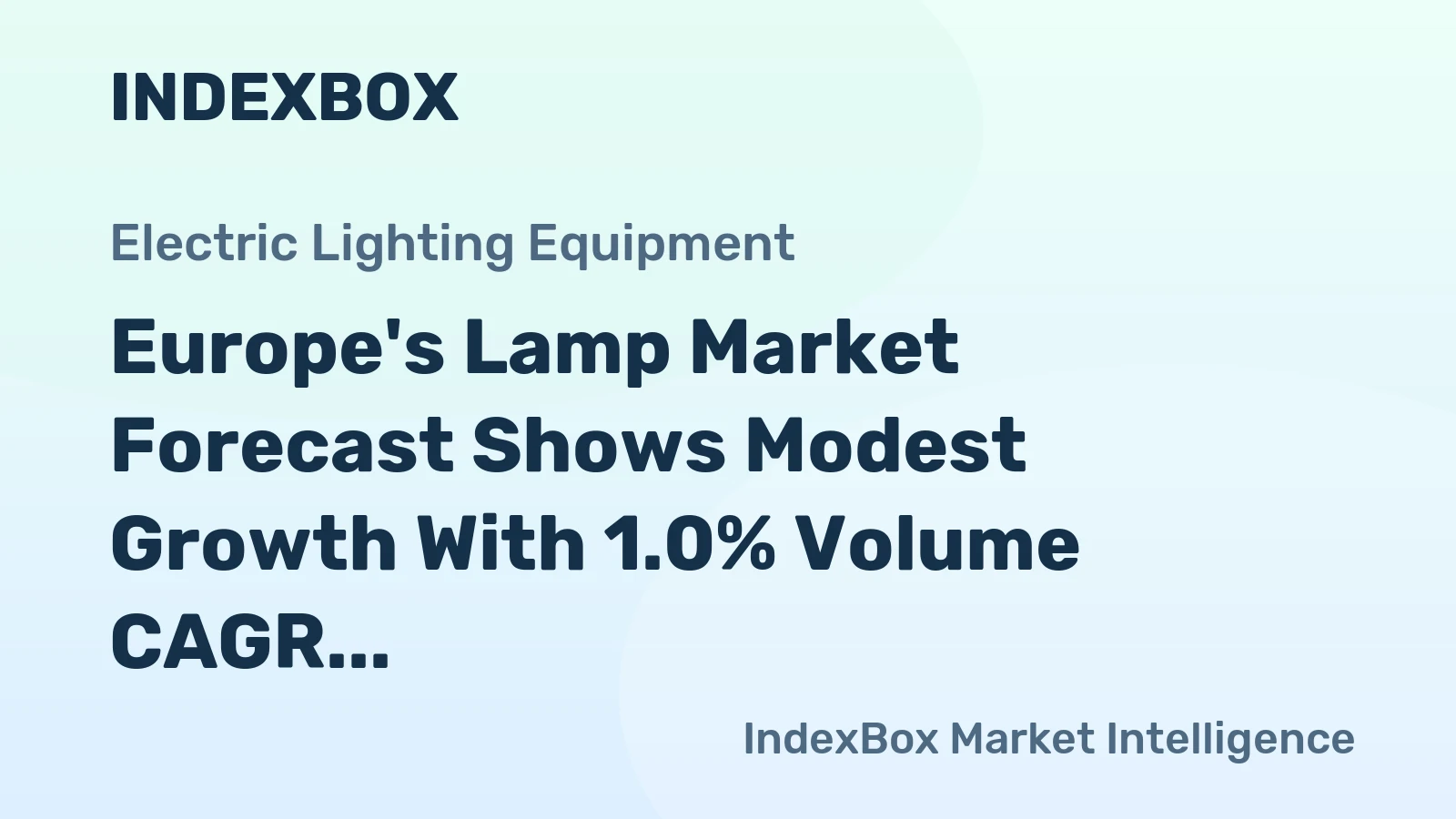 Europe's Lamp Market Forecast Shows Modest Growth With 1.0% Volume CAGR Through 2035