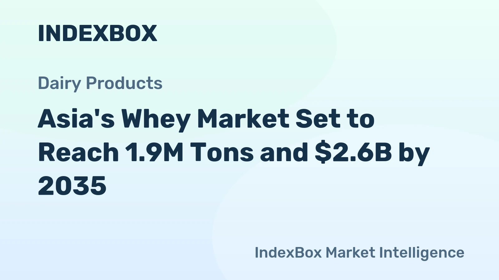 Asia's Whey Market Set to Reach 1.9M Tons and $2.6B by 2035