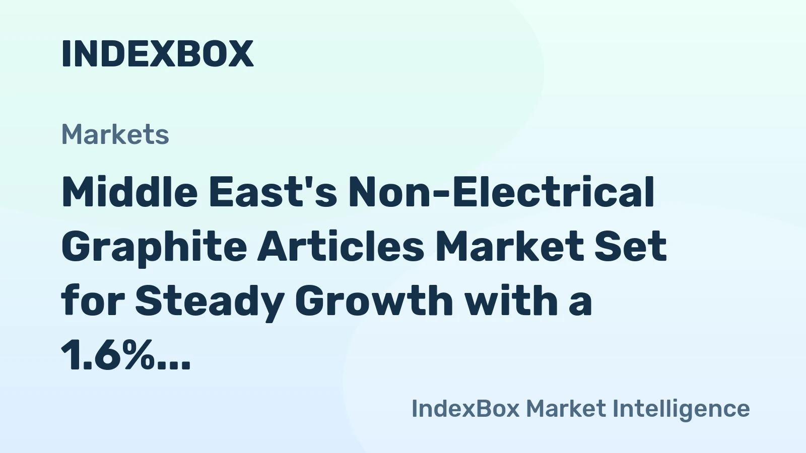 Middle East's Non-Electrical Graphite Articles Market Set for Steady Growth with a 1.6% CAGR in Value