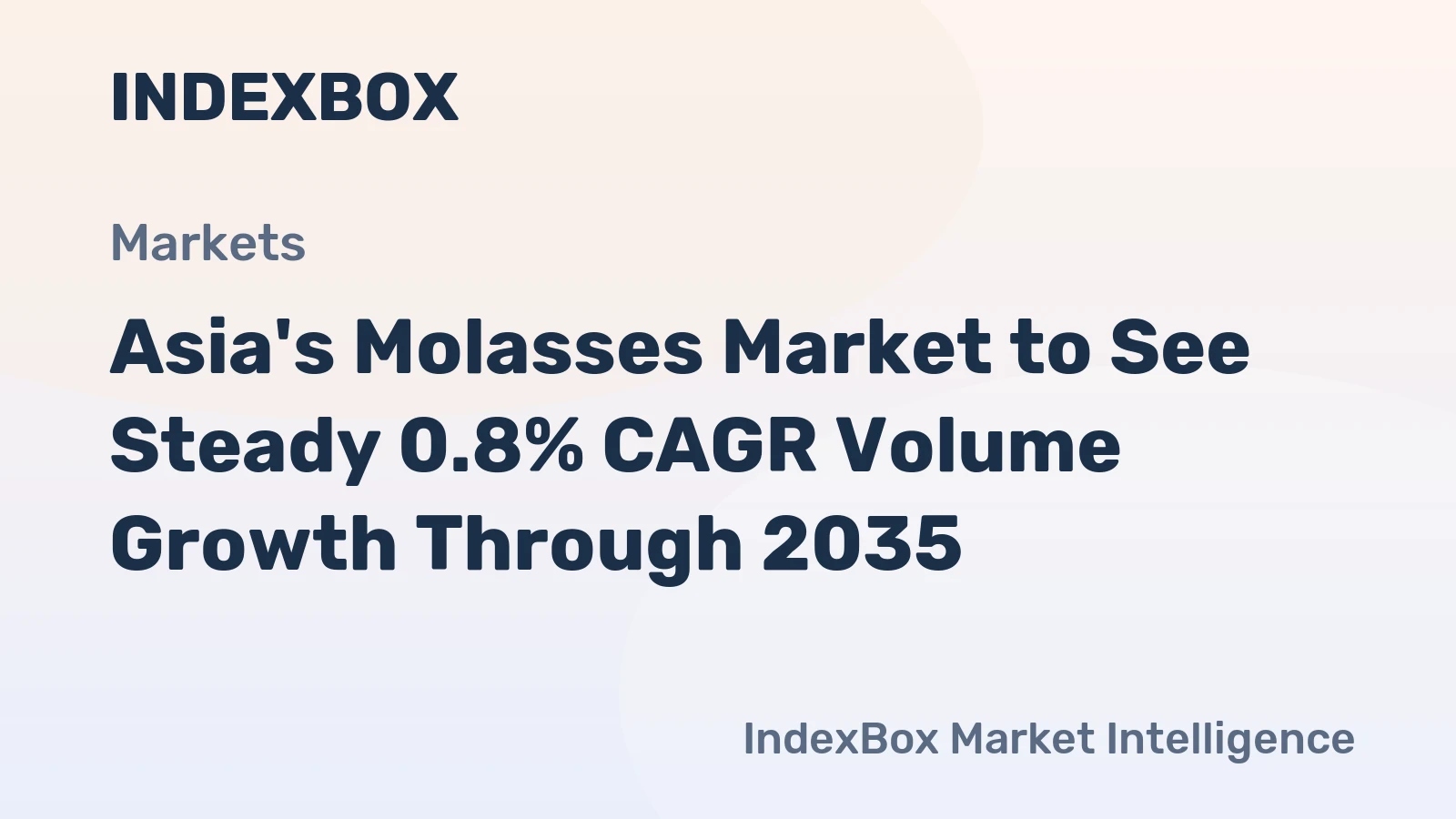 Asia's Molasses Market to See Steady 0.8% CAGR Volume Growth Through 2035