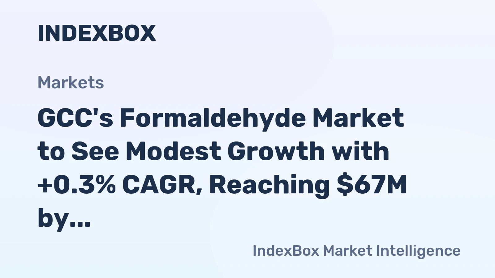 GCC's Formaldehyde Market to See Modest Growth with +0.3% CAGR, Reaching $67M by 2035