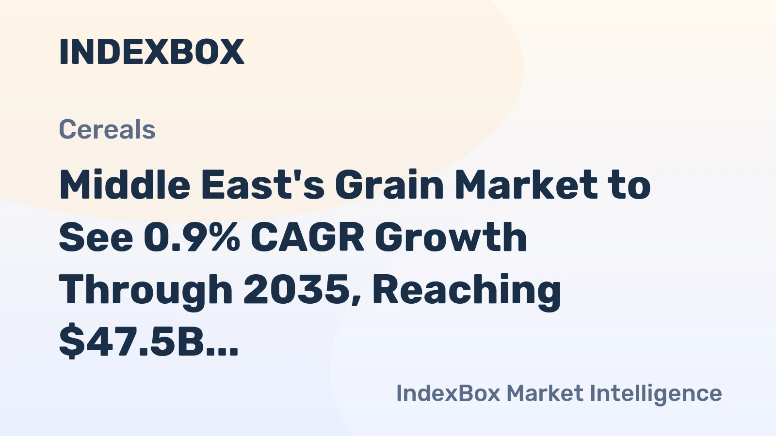 Middle East's Grain Market to See 0.9% CAGR Growth Through 2035, Reaching $47.5B Value