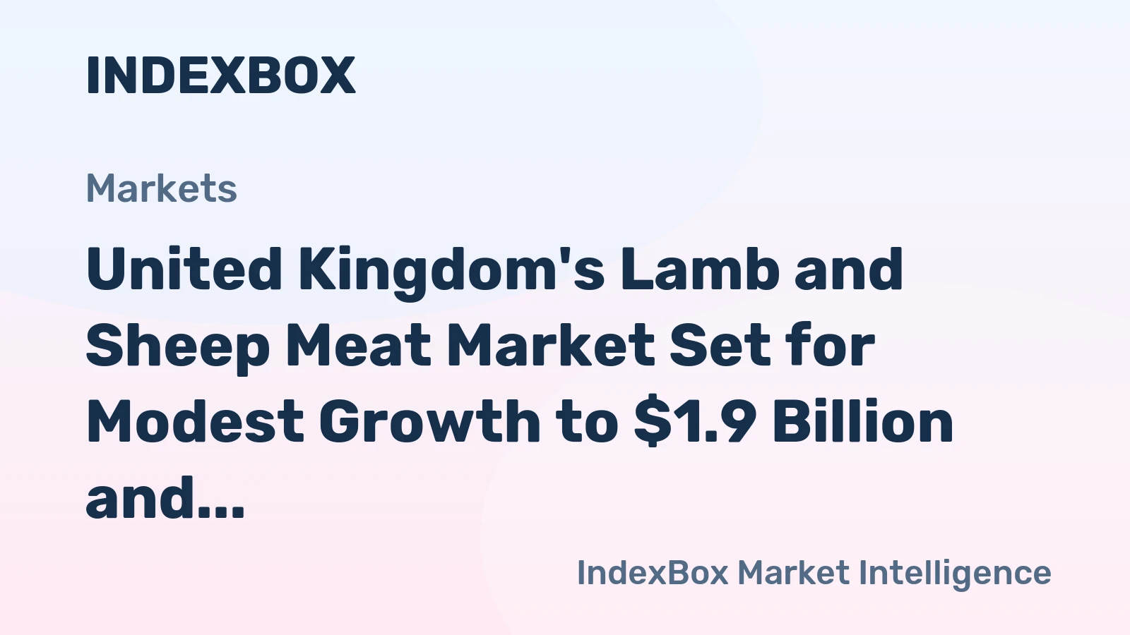 United Kingdom's Lamb and Sheep Meat Market Set for Modest Growth to $1.9 Billion and 285K Tons