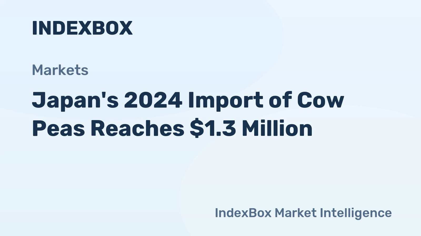Japan's 2024 Import of Cow Peas Reaches $1.3 Million