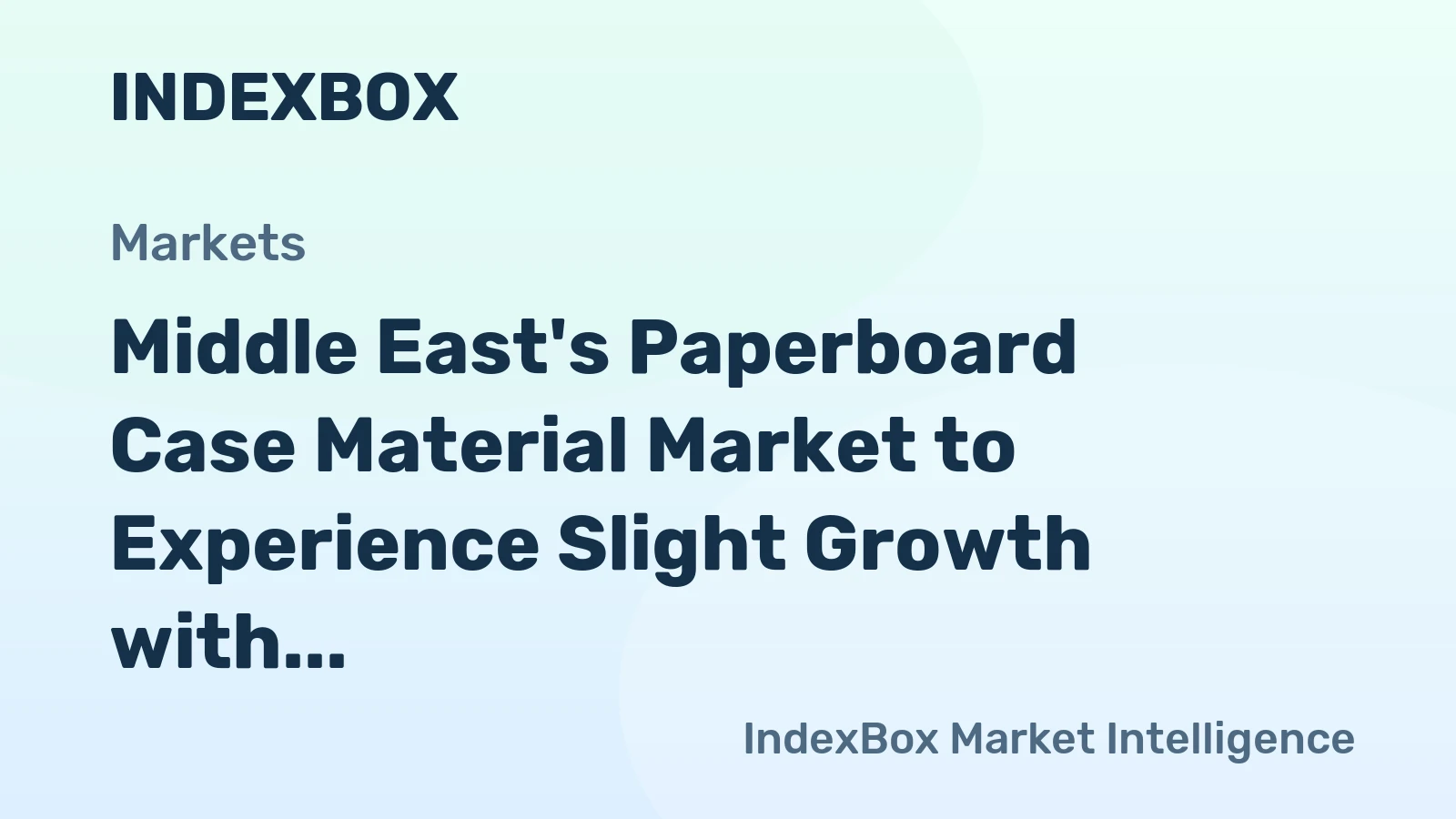 Middle East's Paperboard Case Material Market to Experience Slight Growth with +0.6% CAGR by 2035