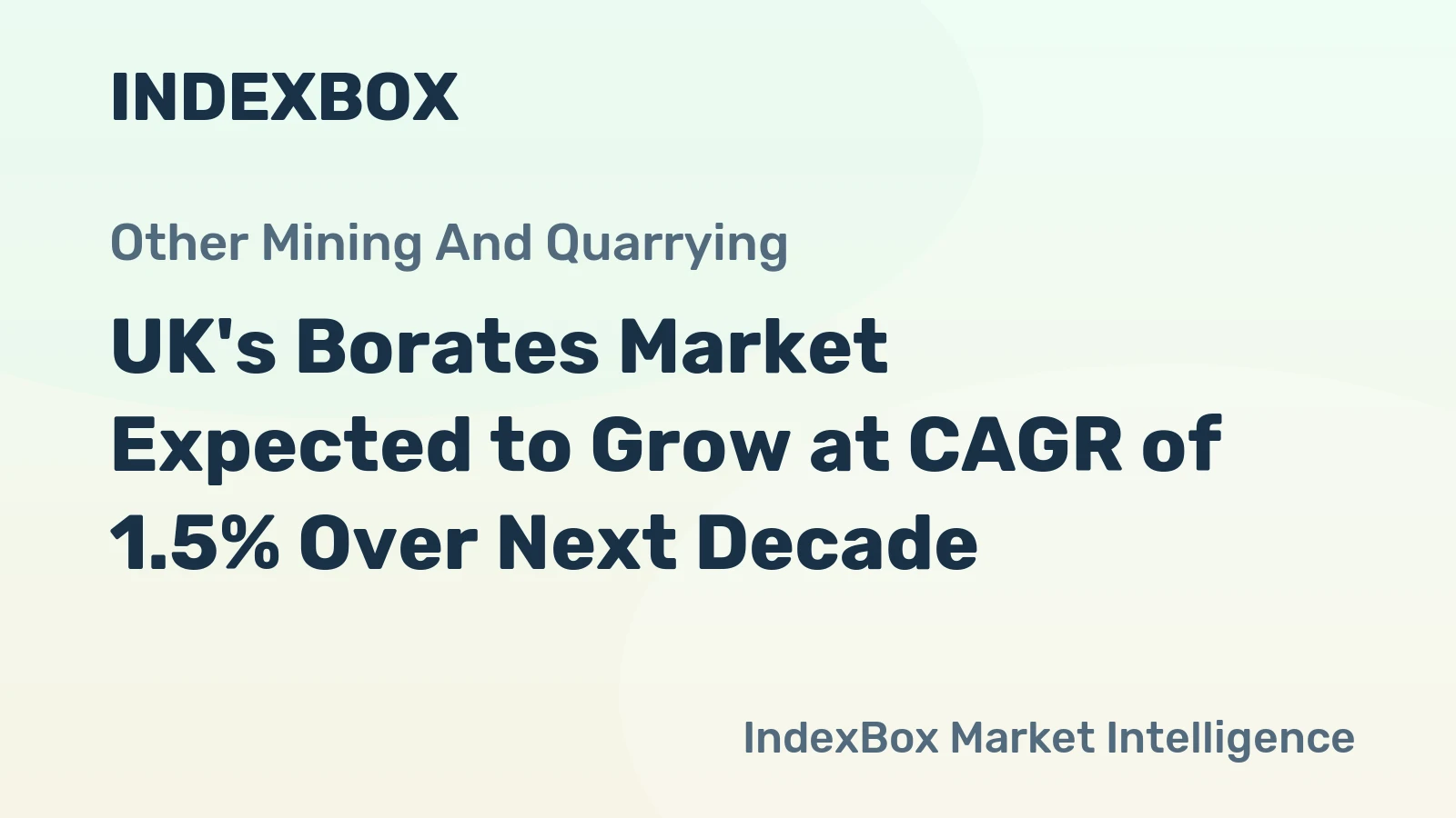 UK's Borates Market Expected to Grow at CAGR of 1.5% Over Next Decade