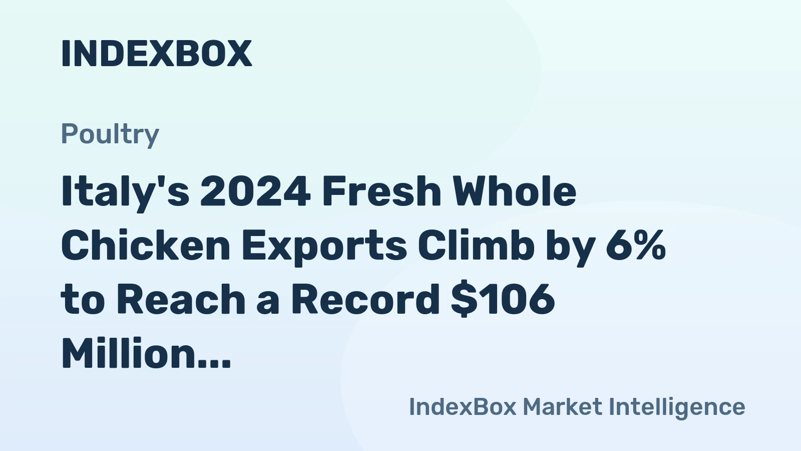 Italy's 2024 Fresh Whole Chicken Exports Climb by 6% to Reach a Record $106 Million