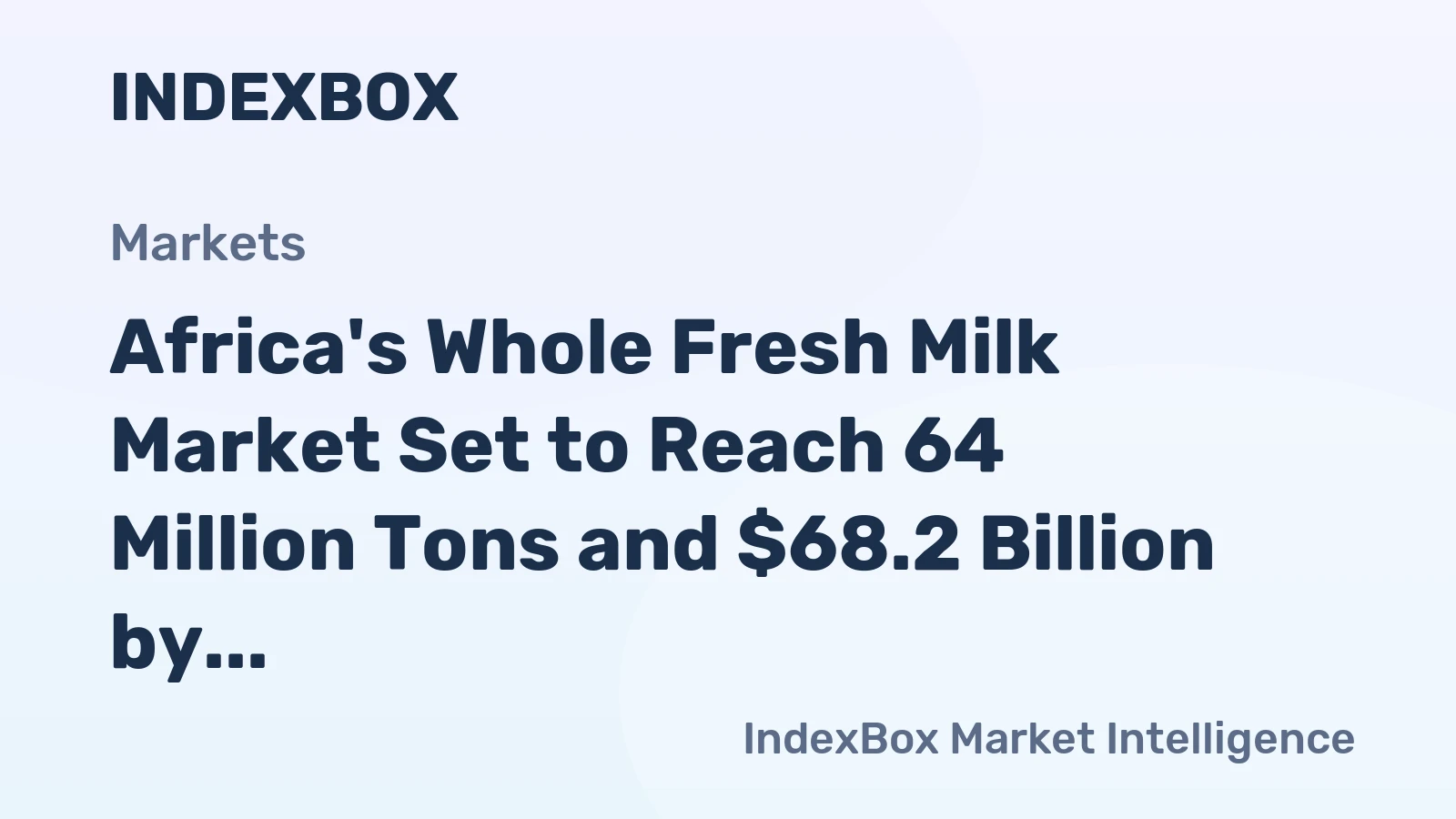 Africa's Whole Fresh Milk Market Set to Reach 64 Million Tons and $68.2 Billion by 2035