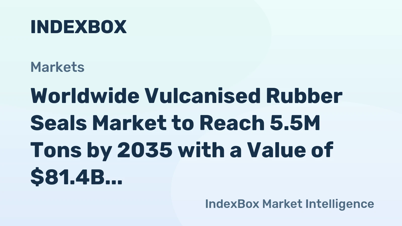Worldwide Vulcanised Rubber Seals Market to Reach 5.5M Tons by 2035 with a Value of $81.4B