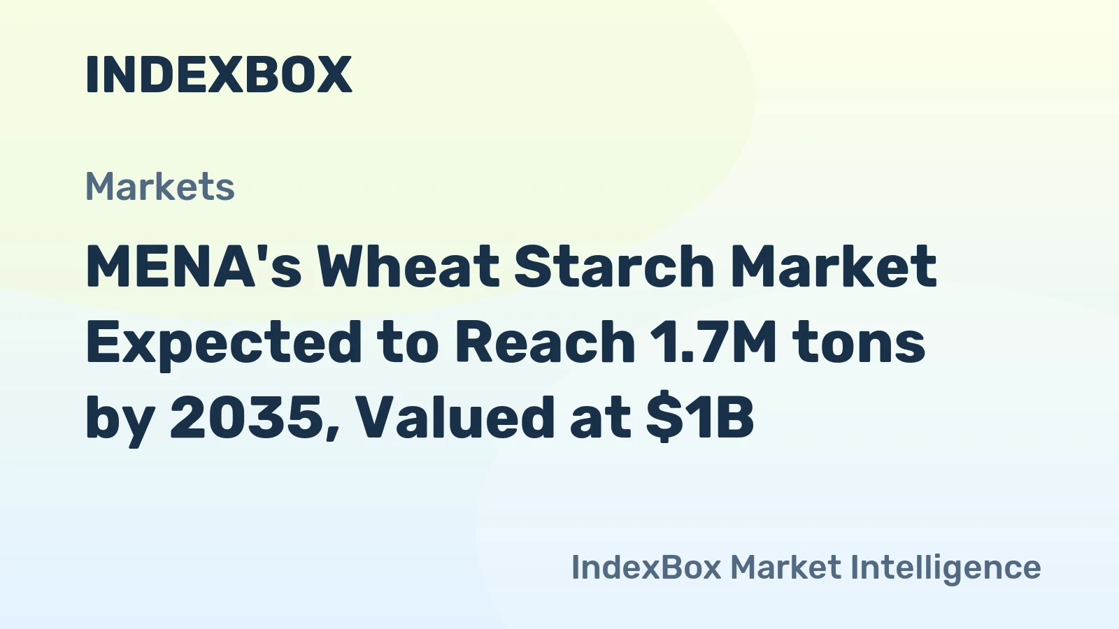 MENA's Wheat Starch Market Expected to Reach 1.7M tons by 2035, Valued at $1B