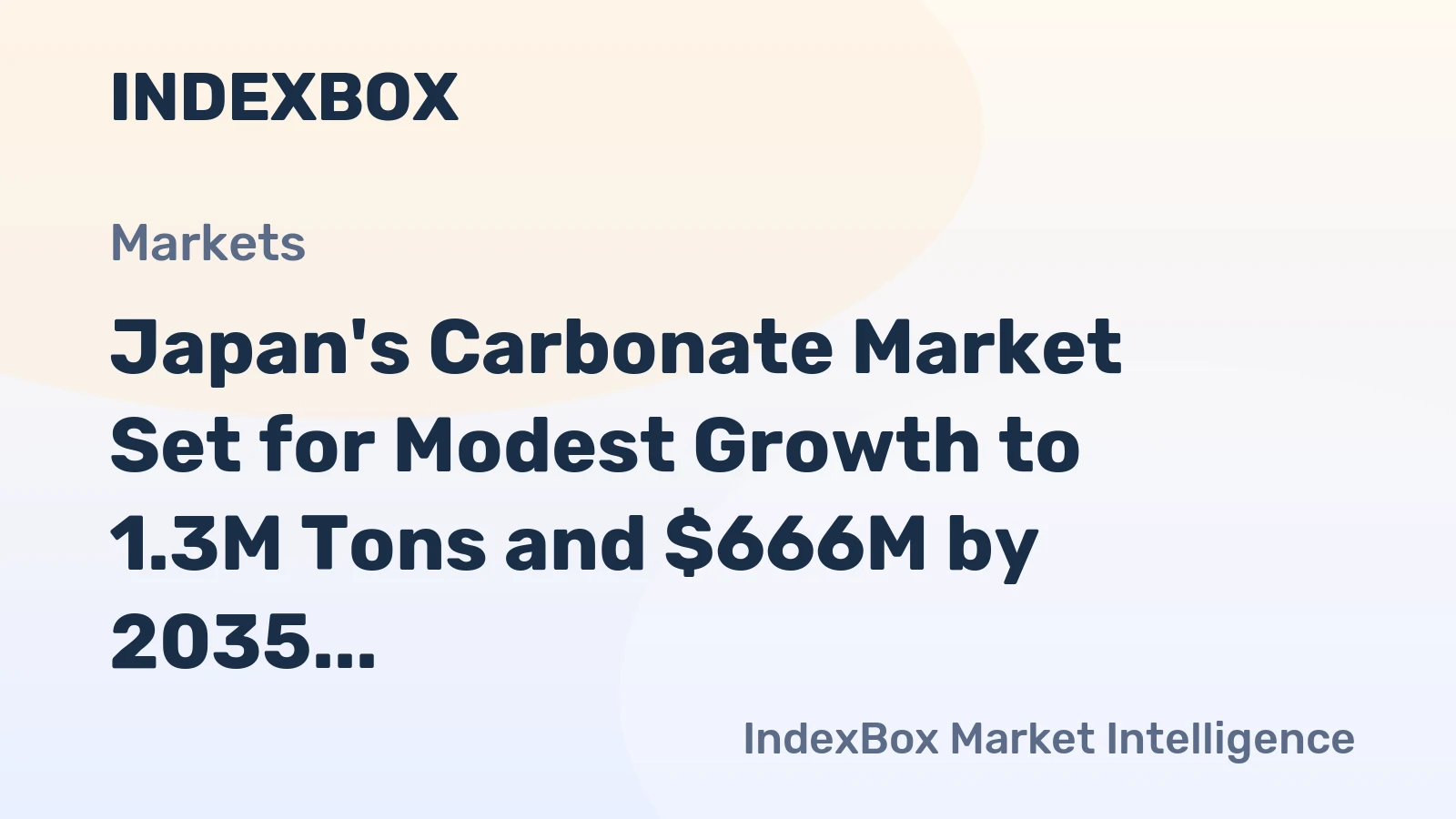 Japan's Carbonate Market Set for Modest Growth to 1.3M Tons and $666M by 2035