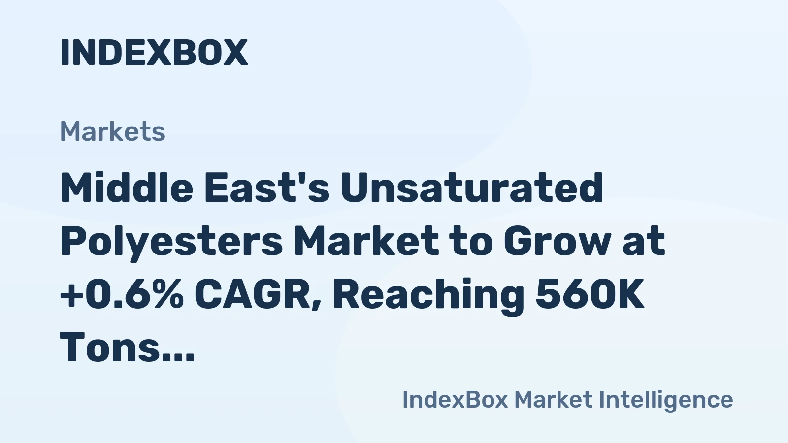 Middle East's Unsaturated Polyesters Market to Grow at +0.6% CAGR, Reaching 560K Tons by 2035