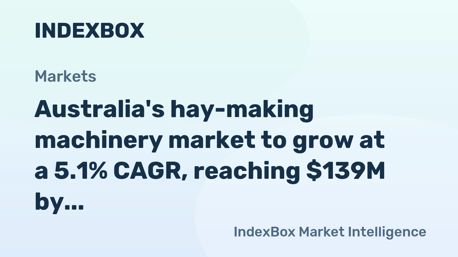 Australia's hay-making machinery market to grow at a 5.1% CAGR, reaching $139M by 2035, driven by sustained demand.