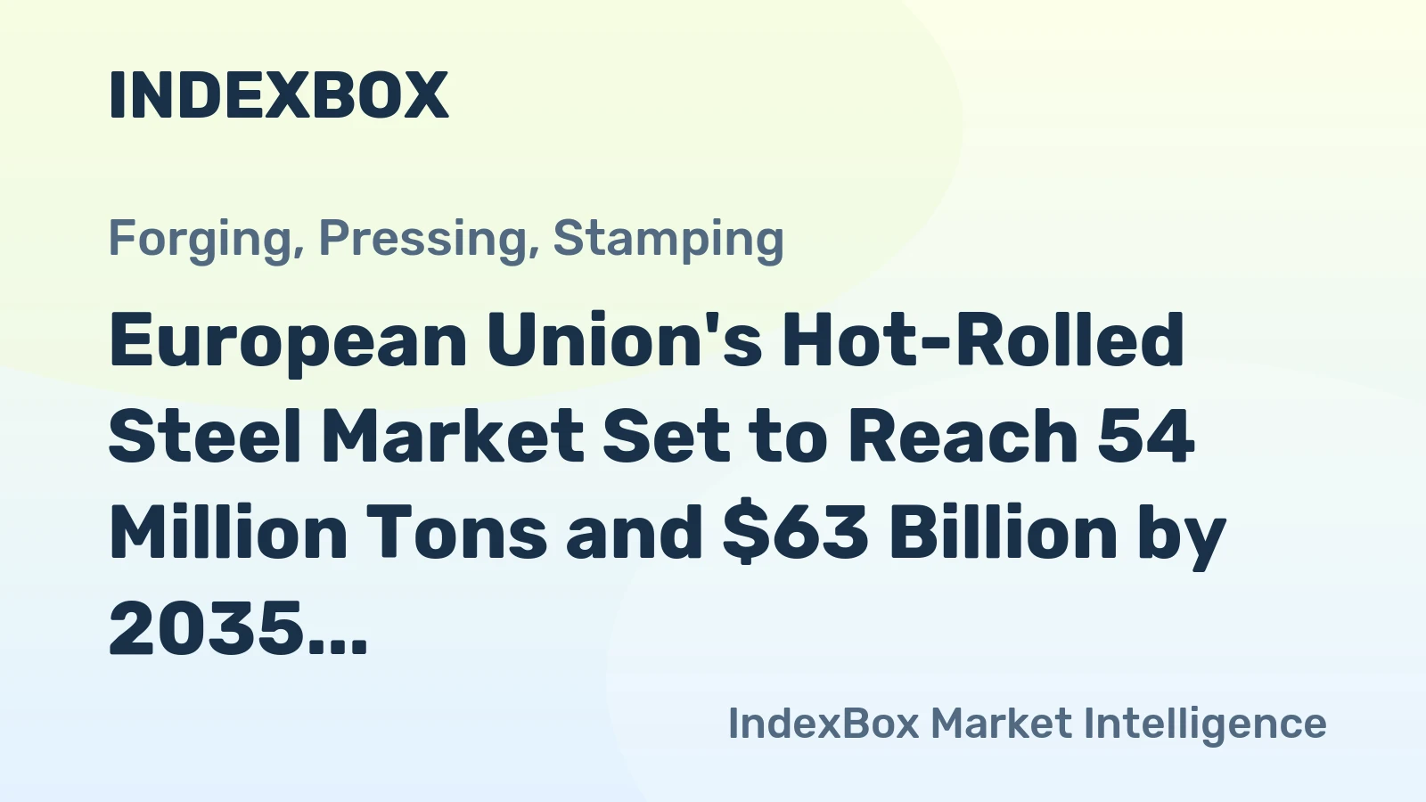 European Union's Hot-Rolled Steel Market Set to Reach 54 Million Tons and $63 Billion by 2035
