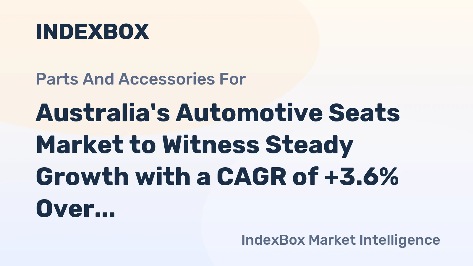 Australia's Automotive Seats Market to Witness Steady Growth with a CAGR of +3.6% Over the Next Decade