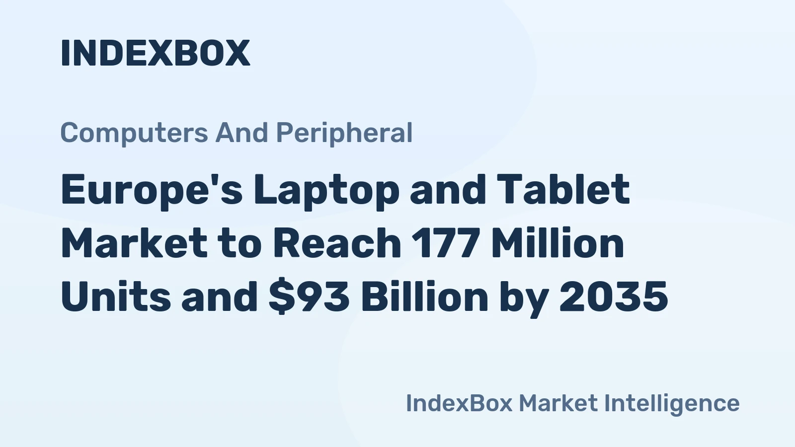 Europe's Laptop and Tablet Market to Reach 177 Million Units and $93 Billion by 2035