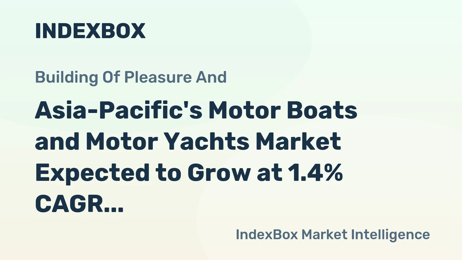 Asia-Pacific's Motor Boats and Motor Yachts Market Expected to Grow at 1.4% CAGR, Reaching $39.4B by 2035