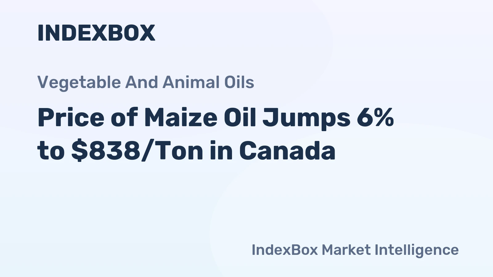 Price of Maize Oil Jumps 6% to $838/Ton in Canada