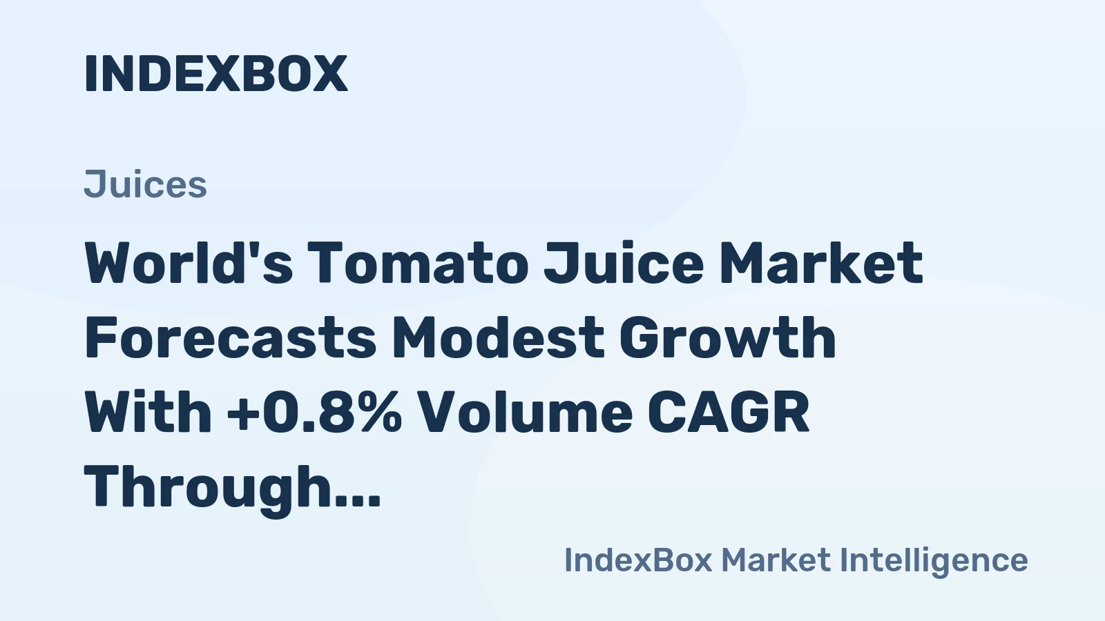 World's Tomato Juice Market Forecasts Modest Growth With +0.8% Volume CAGR Through 2035