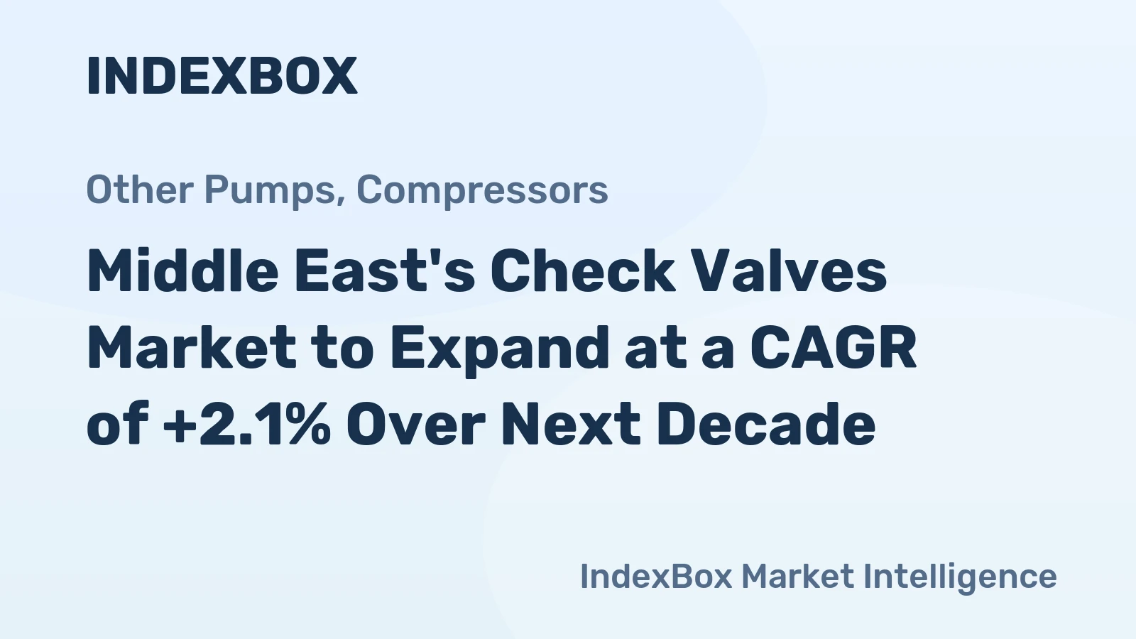Middle East's Check Valves Market to Expand at a CAGR of +2.1% Over Next Decade