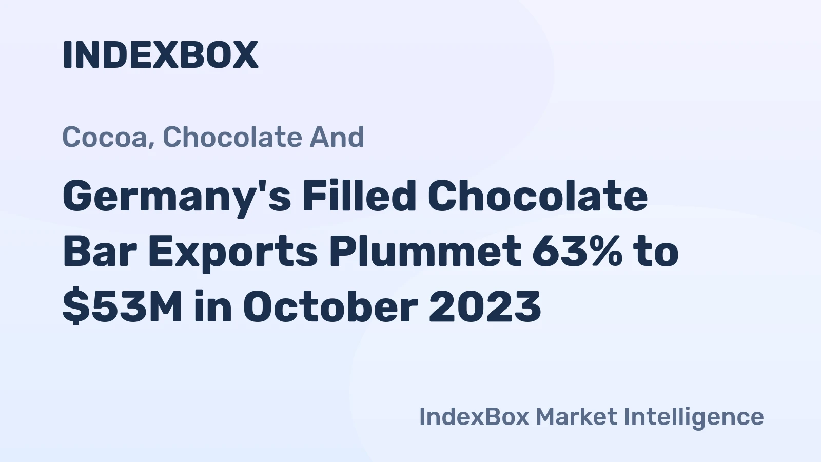 Germany's Filled Chocolate Bar Exports Plummet 63% to $53M in October 2023