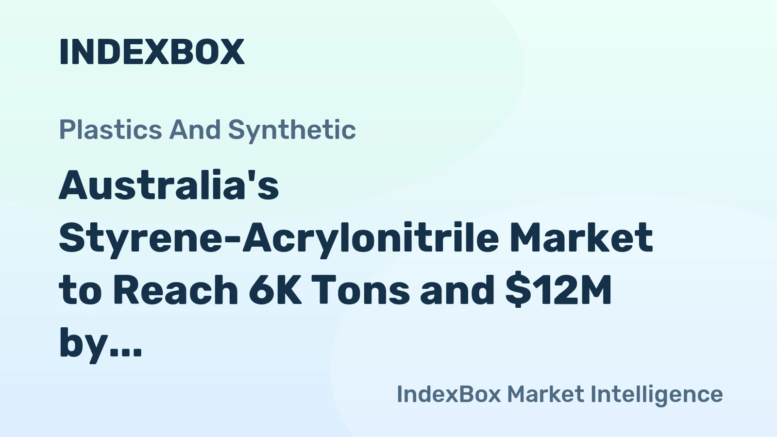 Australia's Styrene-Acrylonitrile Market to Reach 6K Tons and $12M by 2035