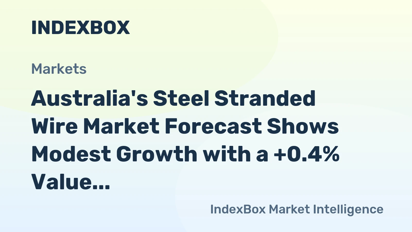 Australia's Steel Stranded Wire Market Forecast Shows Modest Growth with a +0.4% Value CAGR