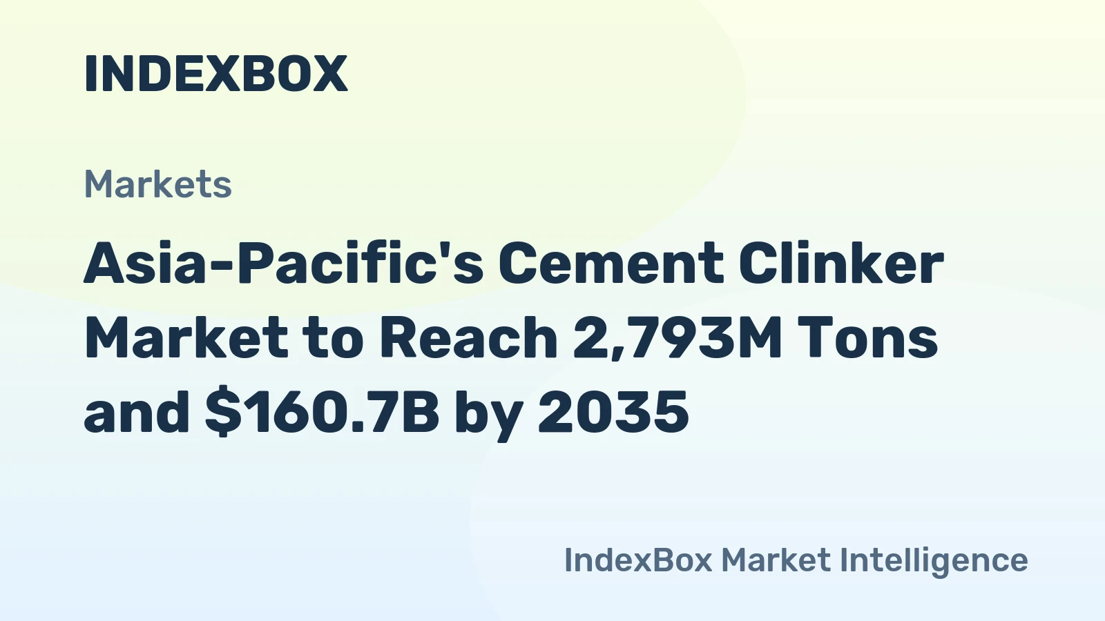 Asia-Pacific's Cement Clinker Market to Reach 2,793M Tons and $160.7B by 2035