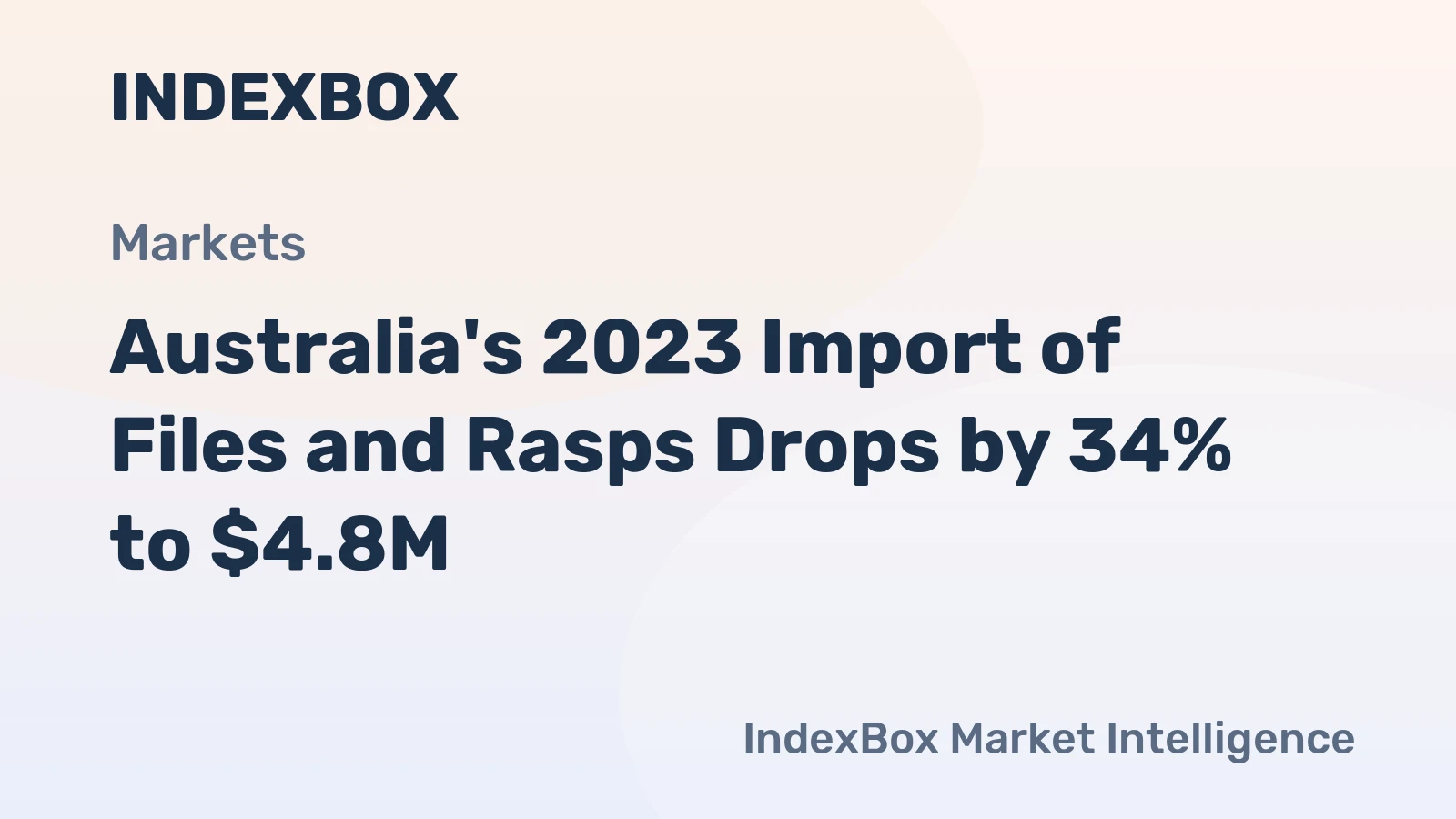 Australia's 2023 Import of Files and Rasps Drops by 34% to $4.8M