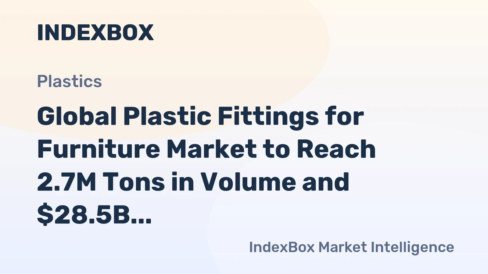 Global Plastic Fittings for Furniture Market to Reach 2.7M Tons in Volume and $28.5B in Value by 2030