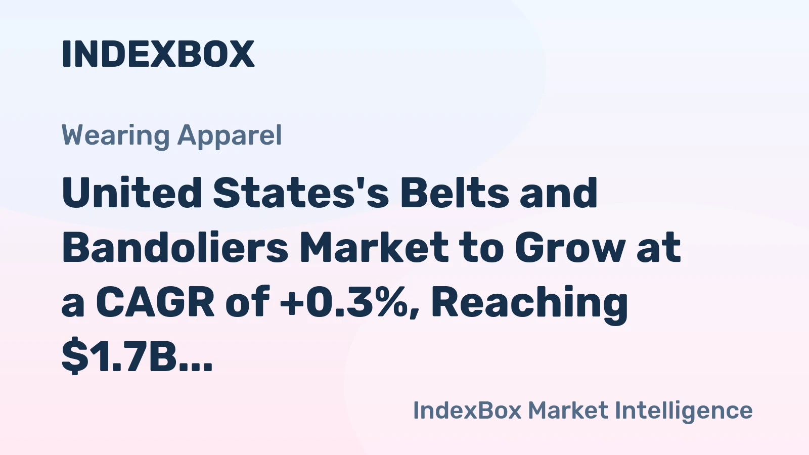 United States's Belts and Bandoliers Market to Grow at a CAGR of +0.3%, Reaching $1.7B by 2035