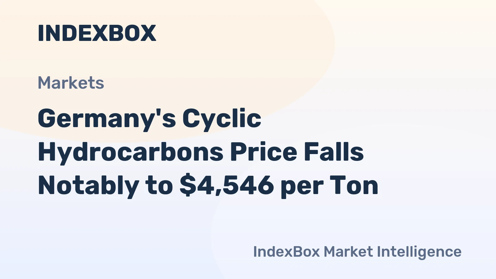 Germany's Cyclic Hydrocarbons Price Falls Notably to $4,546 per Ton