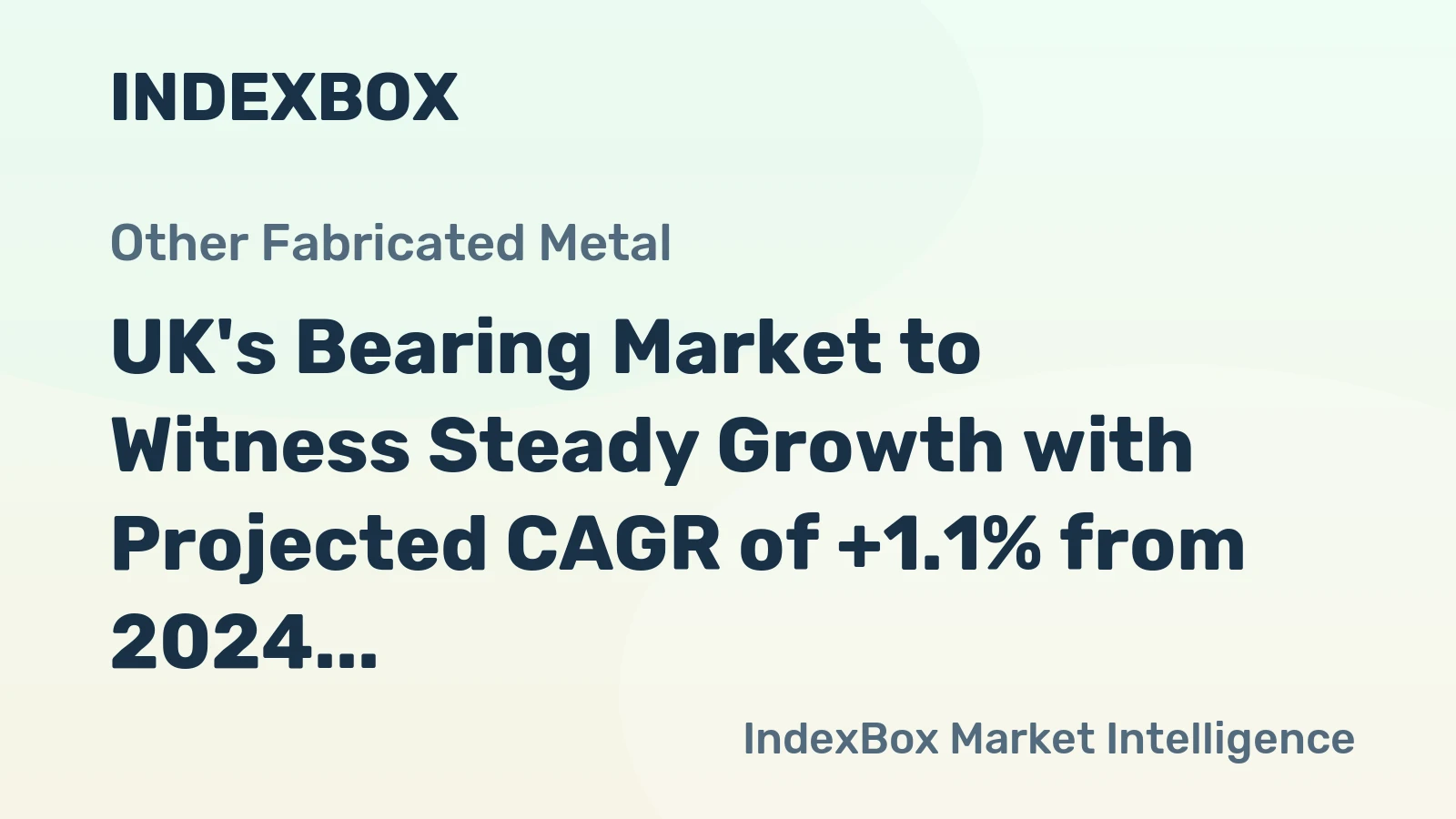 UK's Bearing Market to Witness Steady Growth with Projected CAGR of +1.1% from 2024 to 2035