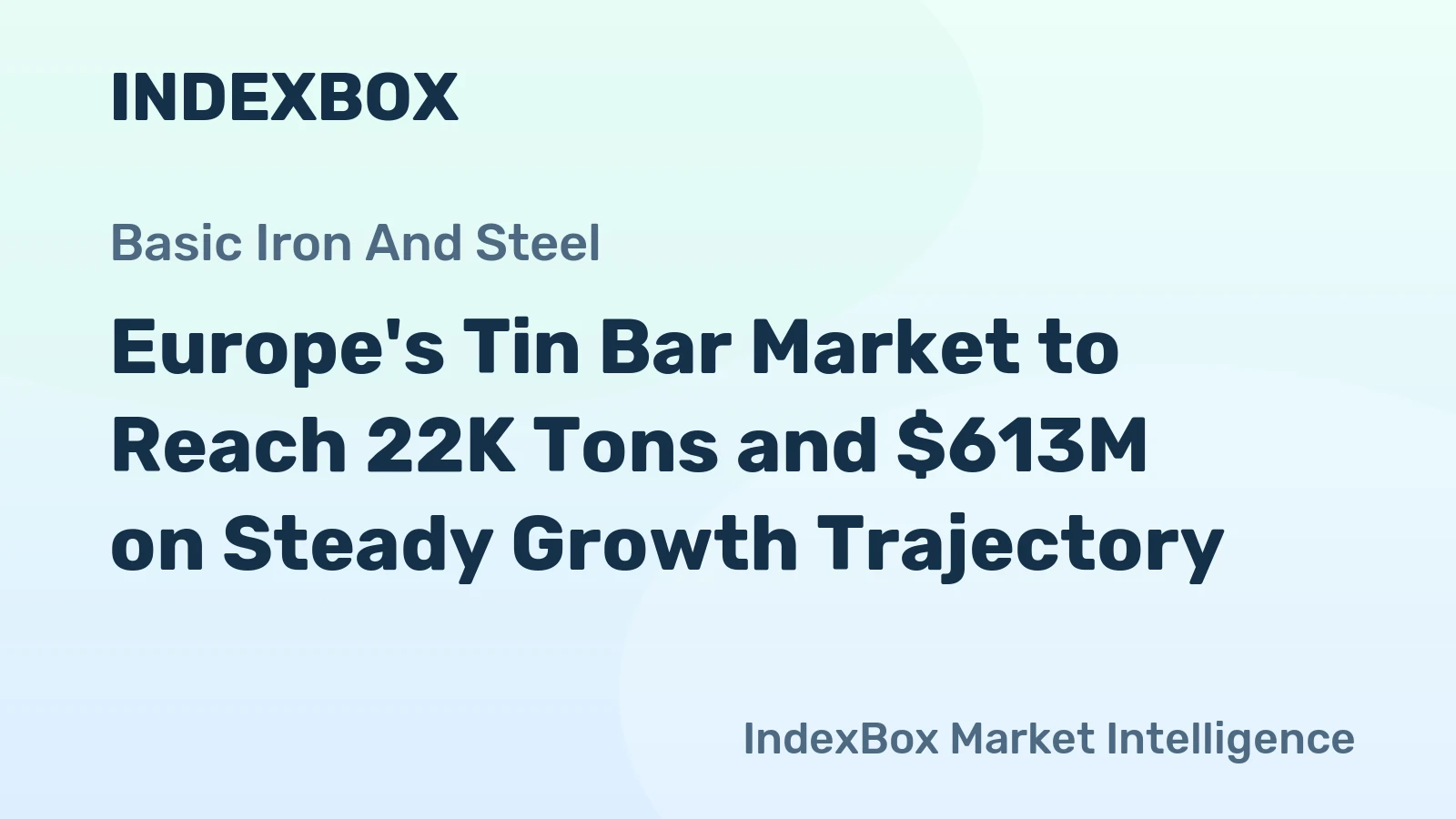 Europe's Tin Bar Market to Reach 22K Tons and $613M on Steady Growth Trajectory