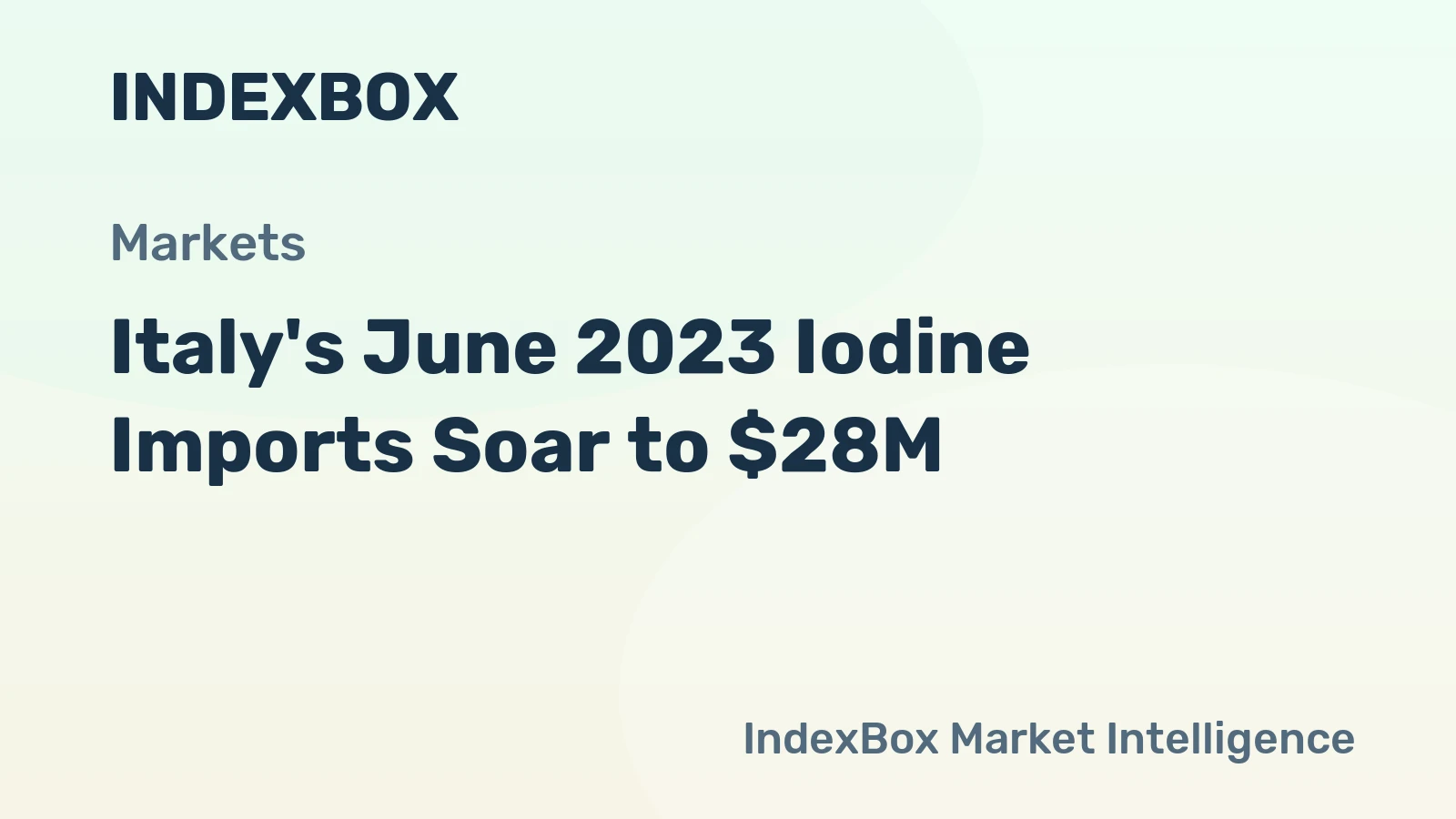 Italy's June 2023 Iodine Imports Soar to $28M