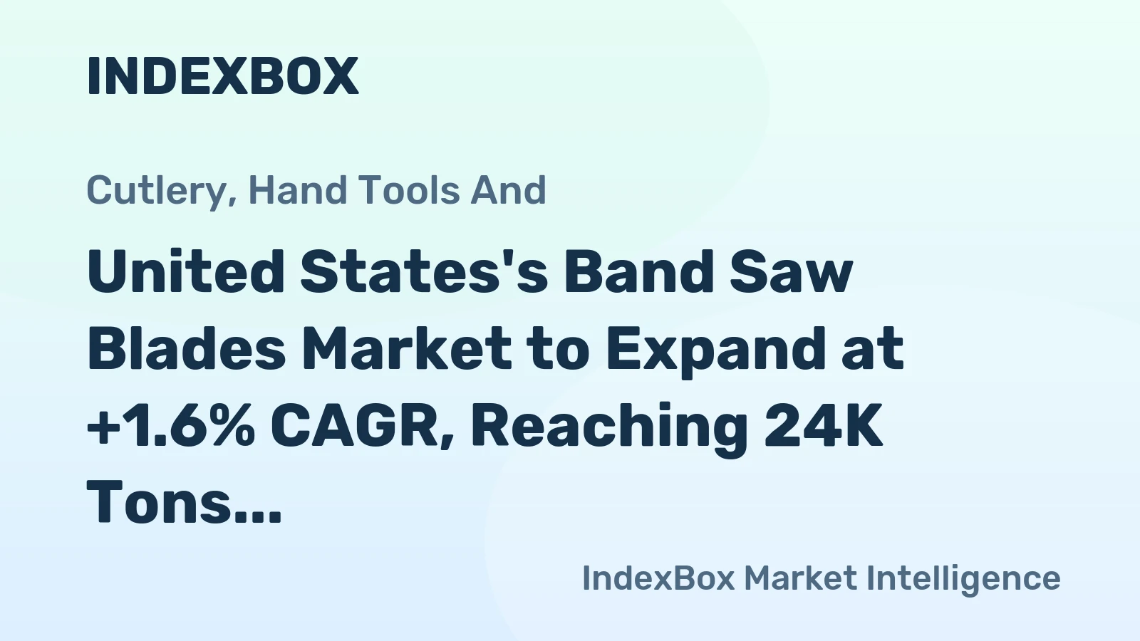 United States's Band Saw Blades Market to Expand at +1.6% CAGR, Reaching 24K Tons by 2035