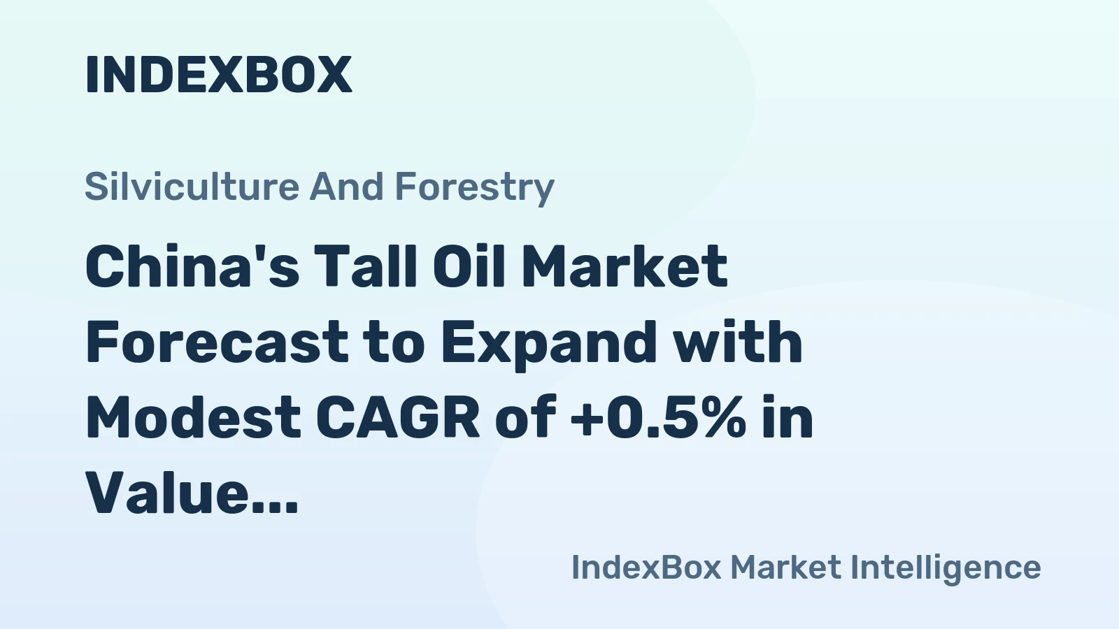 China's Tall Oil Market Forecast to Expand with Modest CAGR of +0.5% in Value Through 2035