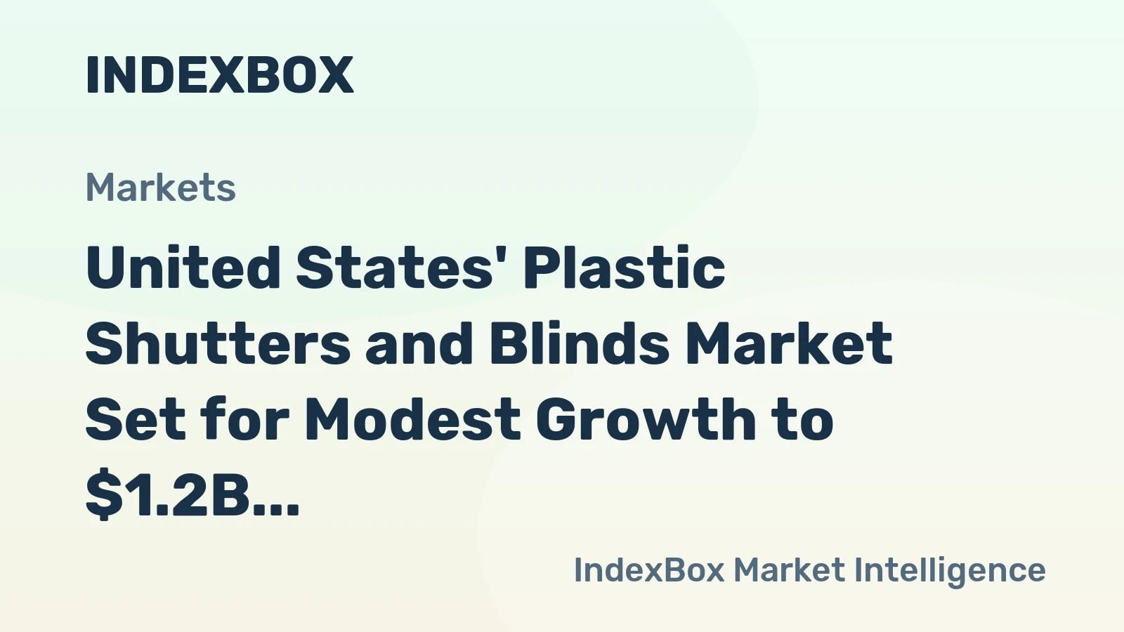 United States' Plastic Shutters and Blinds Market Set for Modest Growth to $1.2B and 184M Units