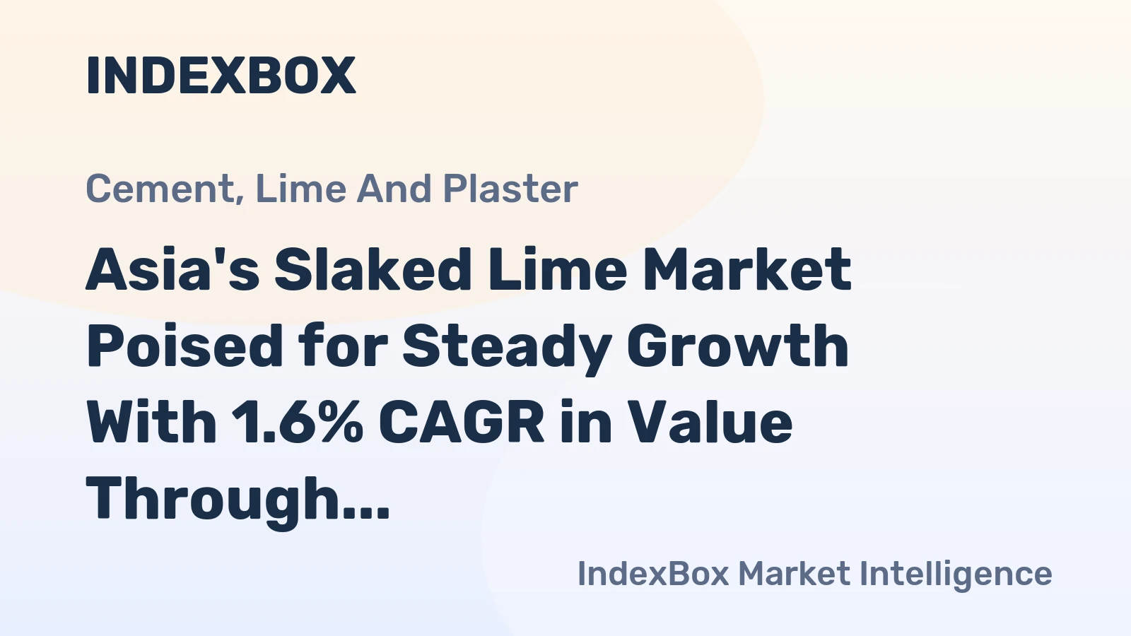 Asia's Slaked Lime Market Poised for Steady Growth With 1.6% CAGR in Value Through 2035