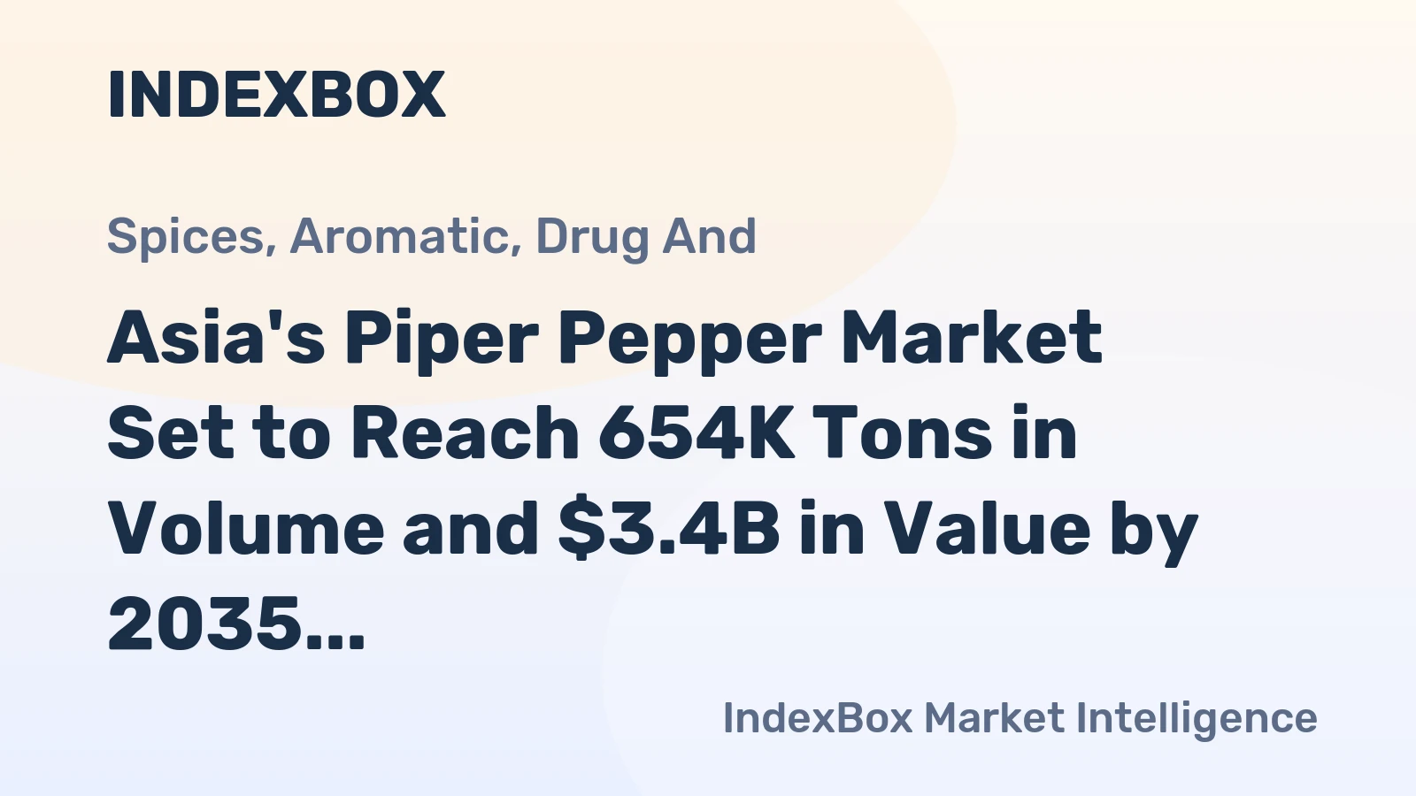 Asia's Piper Pepper Market Set to Reach 654K Tons in Volume and $3.4B in Value by 2035