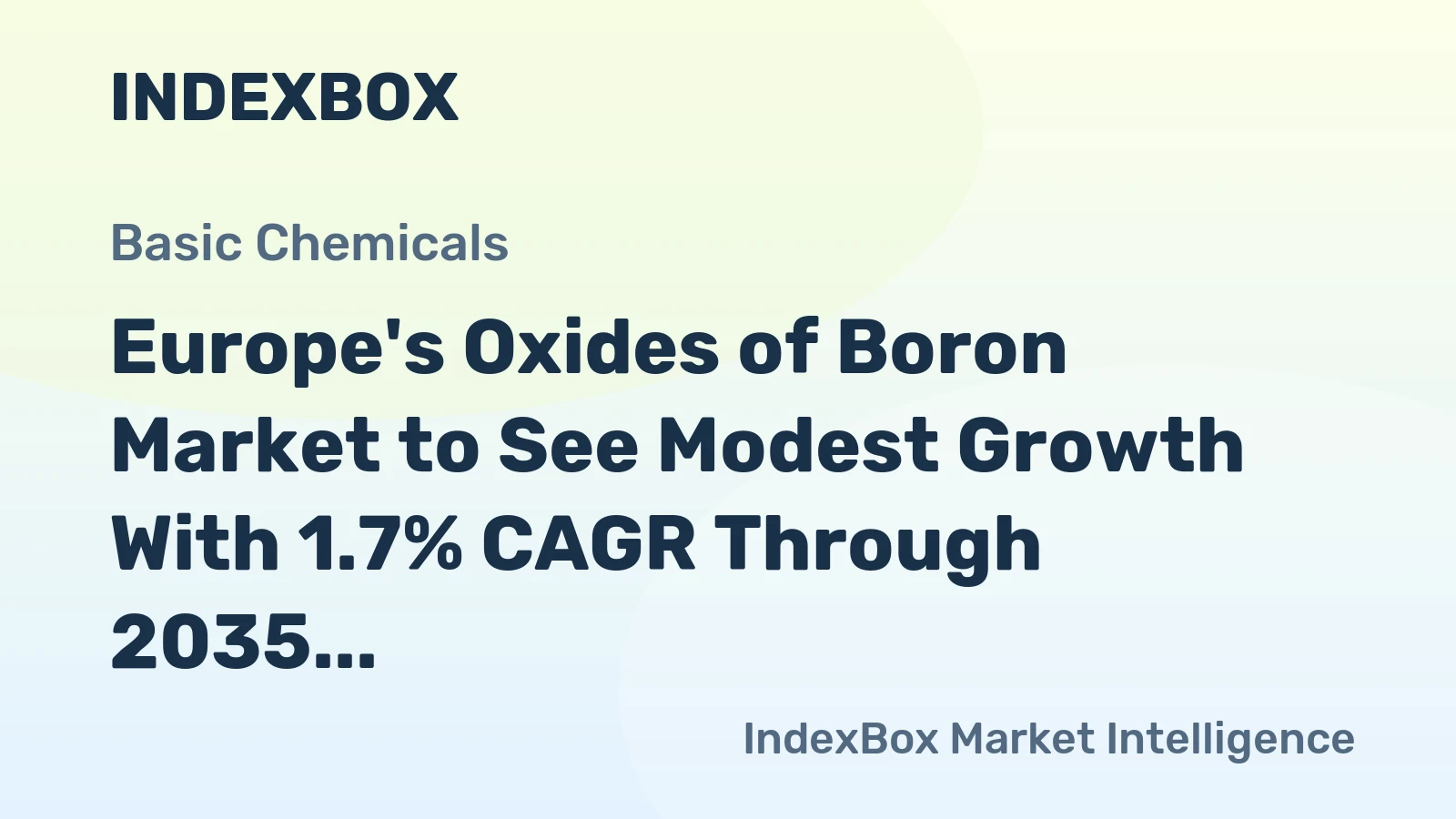 Europe's Oxides of Boron Market to See Modest Growth With 1.7% CAGR Through 2035