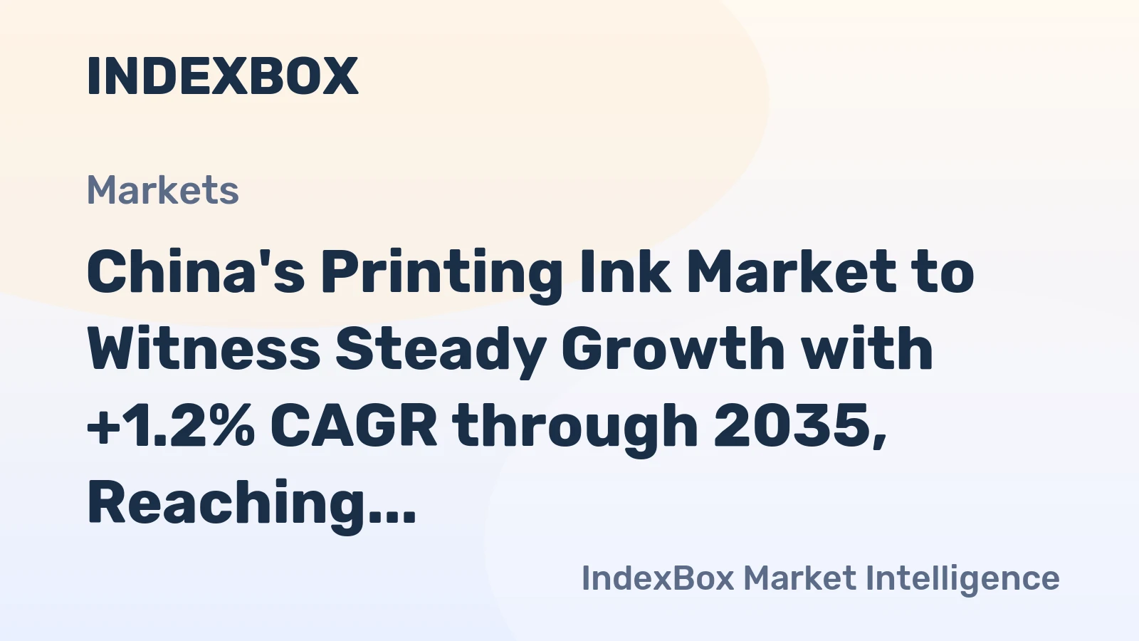 China's Printing Ink Market to Witness Steady Growth with +1.2% CAGR through 2035, Reaching $7.7B in Value