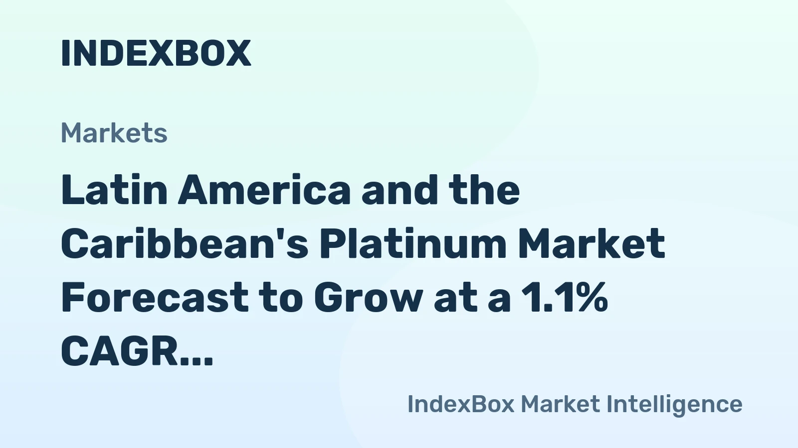 Latin America and the Caribbean's Platinum Market Forecast to Grow at a 1.1% CAGR Through 2035