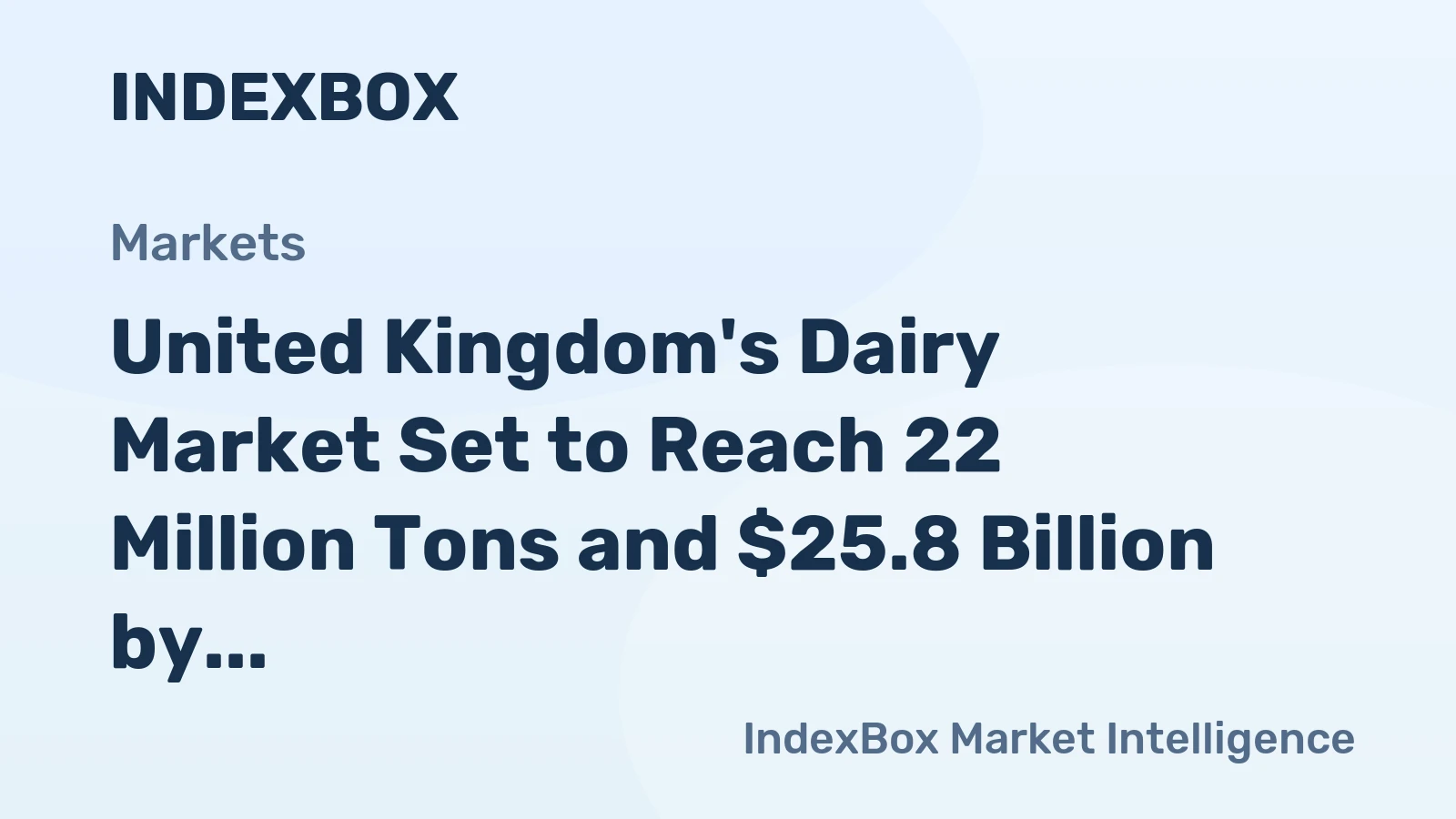 United Kingdom's Dairy Market Set to Reach 22 Million Tons and $25.8 Billion by 2035