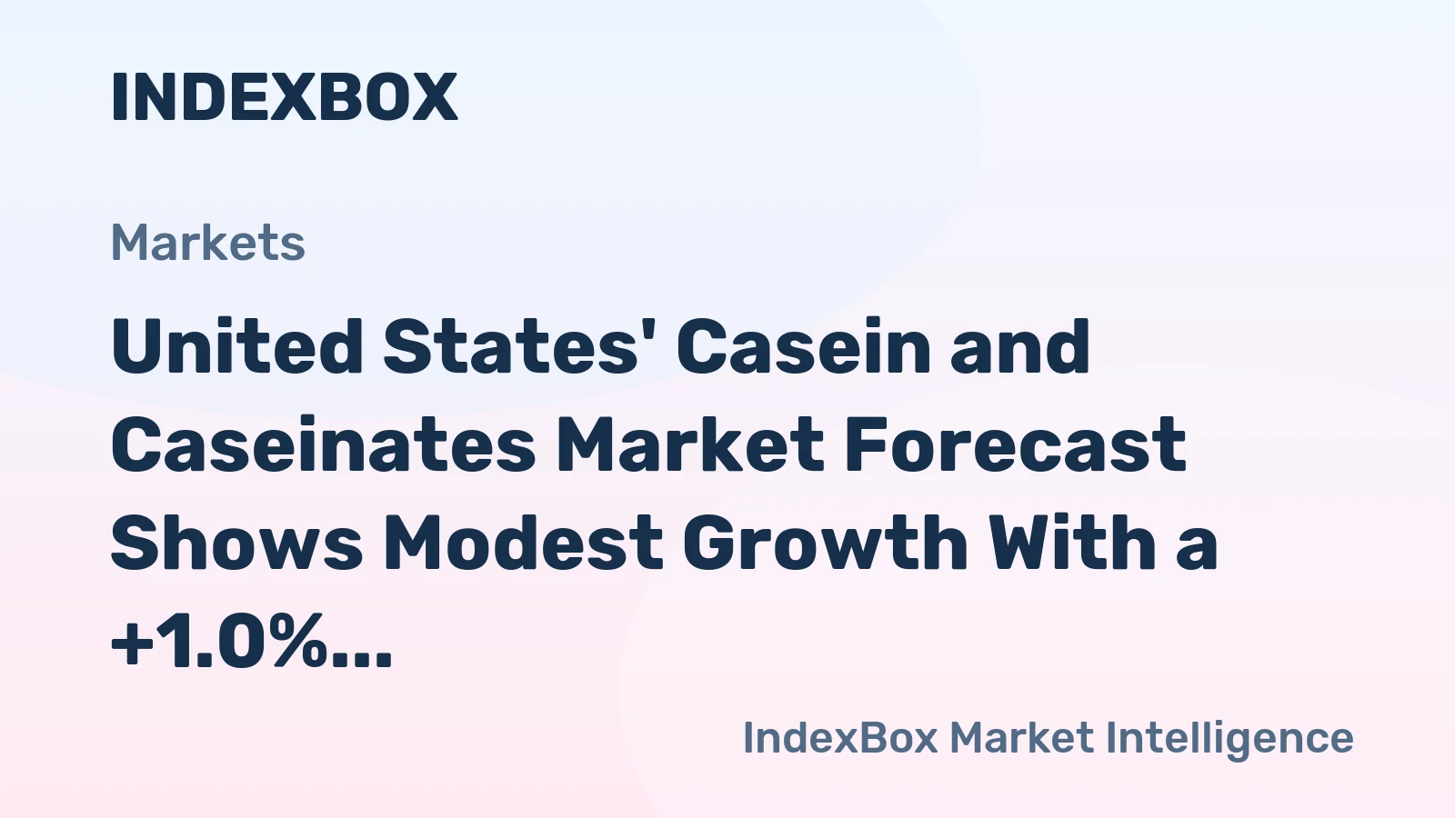 United States' Casein and Caseinates Market Forecast Shows Modest Growth With a +1.0% CAGR
