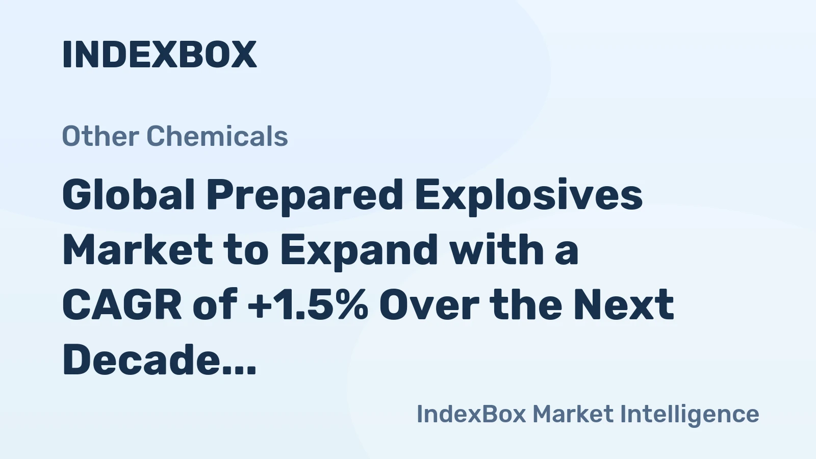 Global Prepared Explosives Market to Expand with a CAGR of +1.5% Over the Next Decade, Reaching $50.4B by 2035