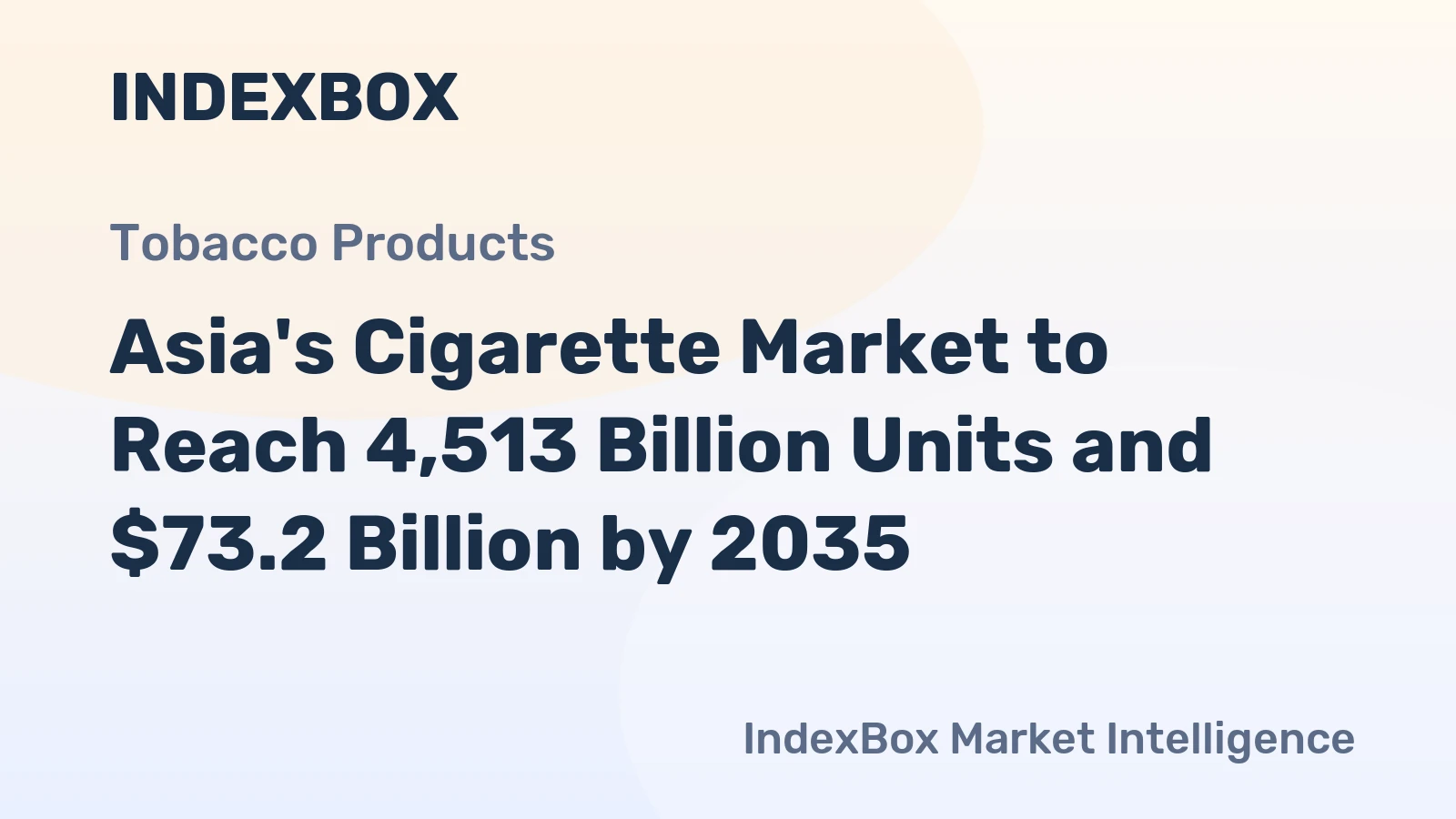 Asia's Cigarette Market to Reach 4,513 Billion Units and $73.2 Billion by 2035