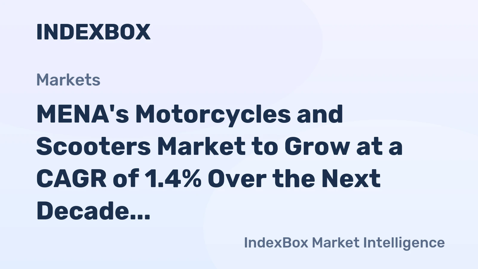 MENA's Motorcycles and Scooters Market to Grow at a CAGR of 1.4% Over the Next Decade